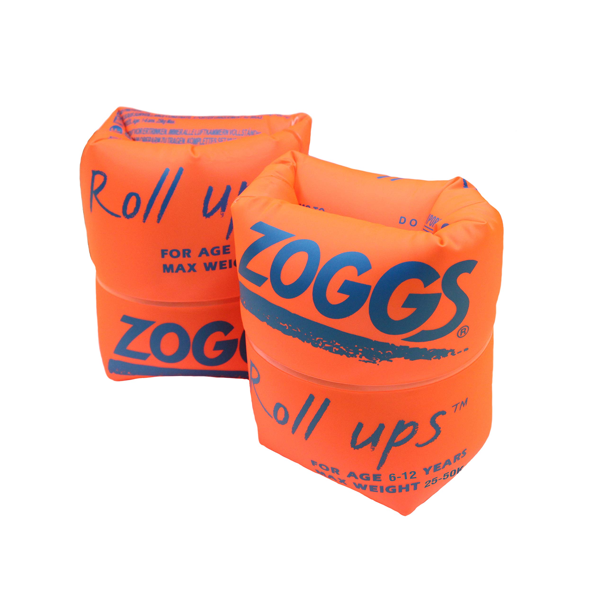 Zoggs Swimming Aid Children's Easy Inflate And Trade Roll-ups - Orange, 1-6