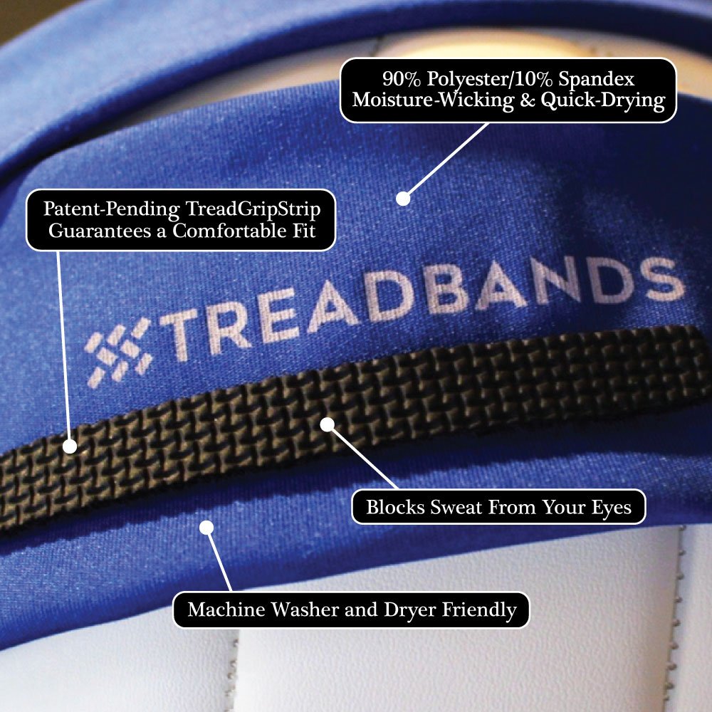 TreadBands All Terrain Tieback Non Slip Headband - Solid Colors (Navy Blue)