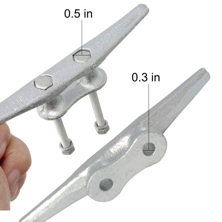 VEITHI Dock Cleats 6 inch with Fastener,Hot Dipped Galvanized Cast Iron Boat Cleat Dock Boat Cleats, Rope Cleat Boat Dock Cleats Ideal for Dock, Decks, Piers for Tying up Boats,Marine Decor (4 Pack)