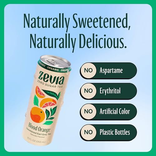 ZEVIA Organic Sweetened Blood Orange Black Tea, 12 FZ