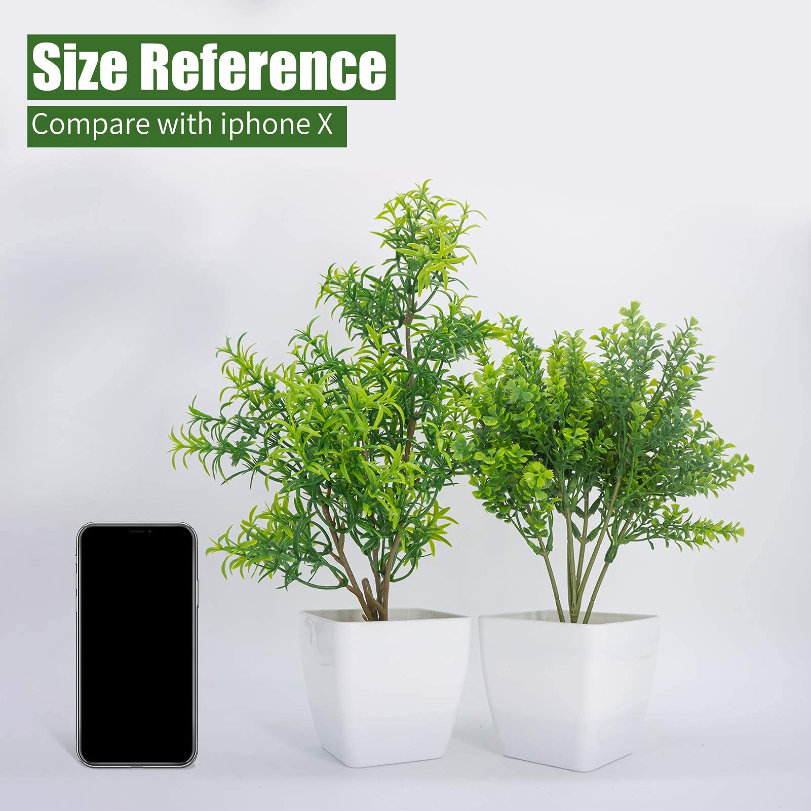 YOLETO 2Pack Fake Plants for Home Decor Fall Small Mini Potted Artificial Plant for Bathroom Kitchen Office Desk Shelf Farmhouse Greenery Decoration