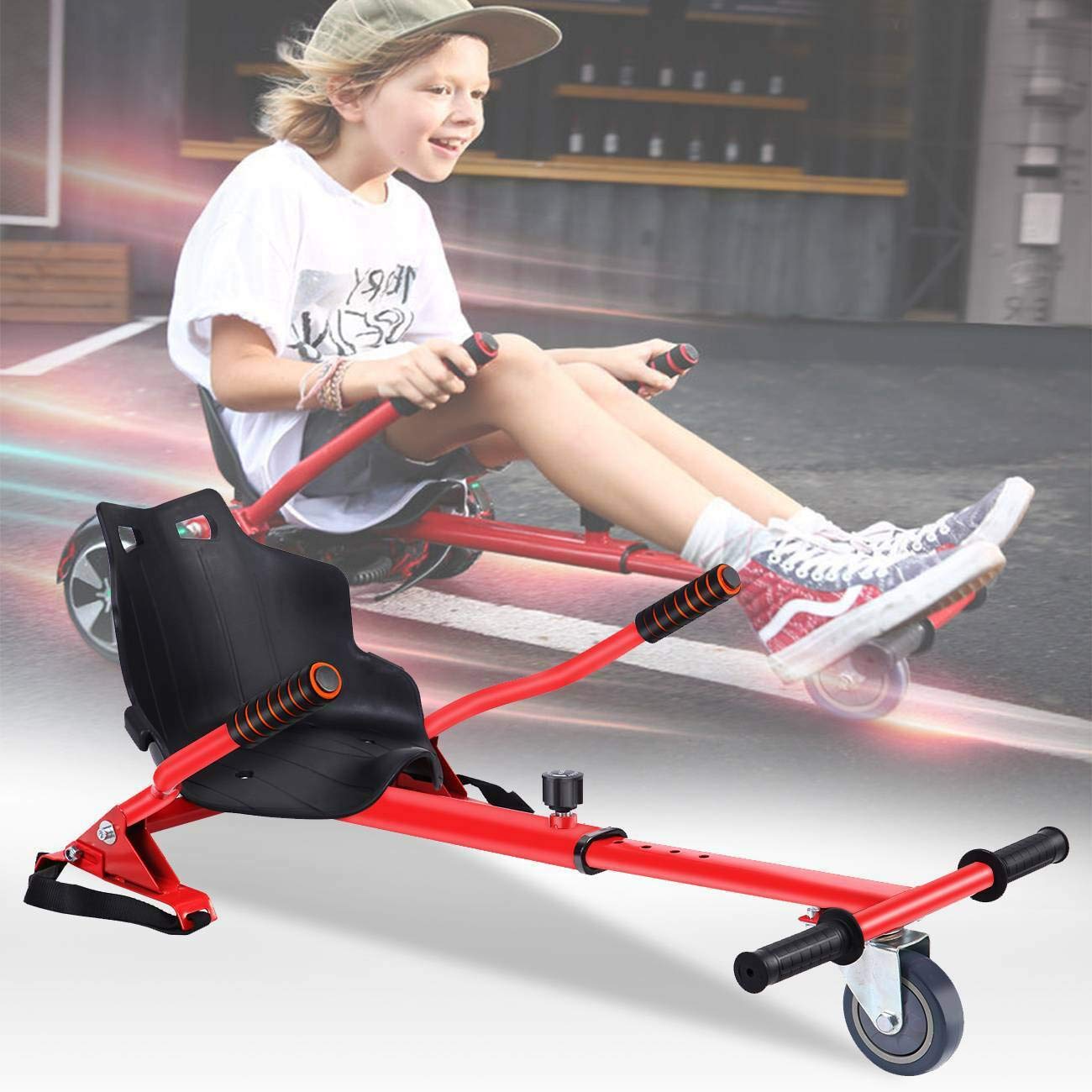 Yunge Red Adjustable Balance Car Two-Wheeled Bracket, for Adjustable All Heights All Ages Self Balancing Scooter, Compatible with All Hoverboards Transform Scooter Into Hoverkart Go-Kart