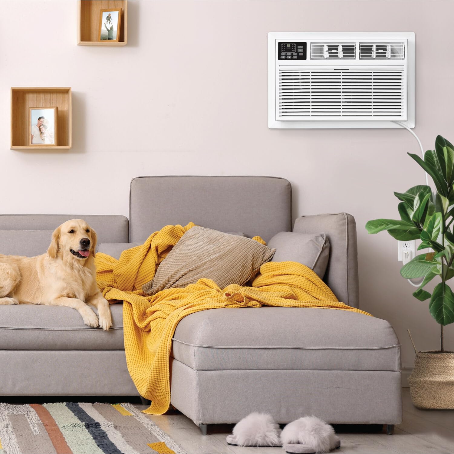 Whirlpool 14,000 BTU 230V Through-the-Wall Air Conditioner for Rooms up to 700 Sq. Ft. and Dehumidifier up to 2.1 pints/hour with Remote Control, Digital Display, and 24H Timer