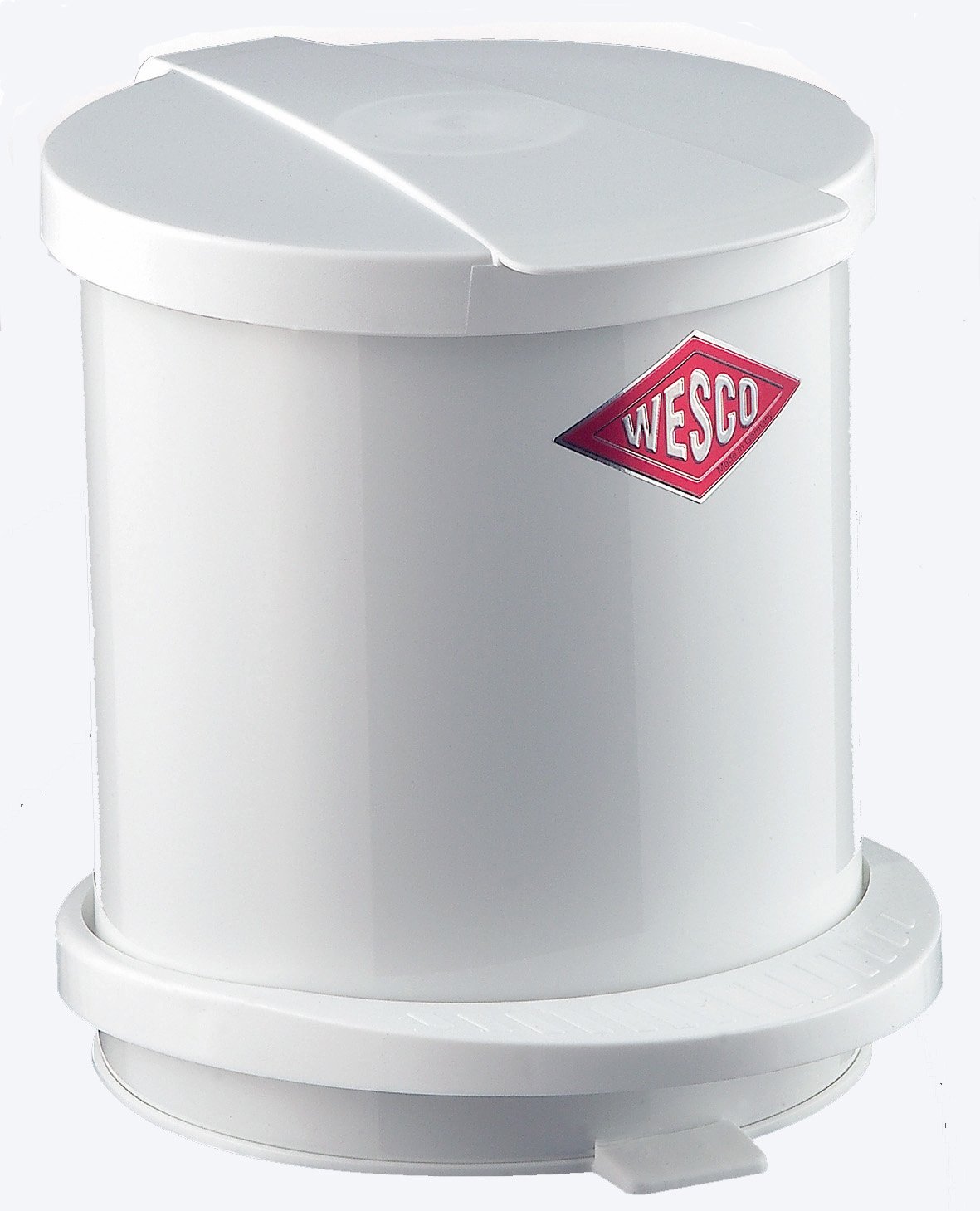 Wesco 101 101012-01 Pedal-Type Trash Can, White, Size: Diameter 8.5 x Height 9.6 inches (21.5 x 24.5 cm), Pedal Bin, 1.6 gal (5 L)