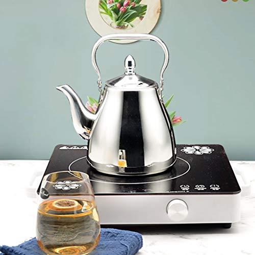 ZNZN Special Kettle for Stove Stainless Steel Silver Kettle Gooseneck Kettle Teapot (1.2L /40.5OZ, 1.5L /50.7OZ, 2L /67.6OZ) Multifunctional Water Kettle (Size : 1.5L (50.7OZ))