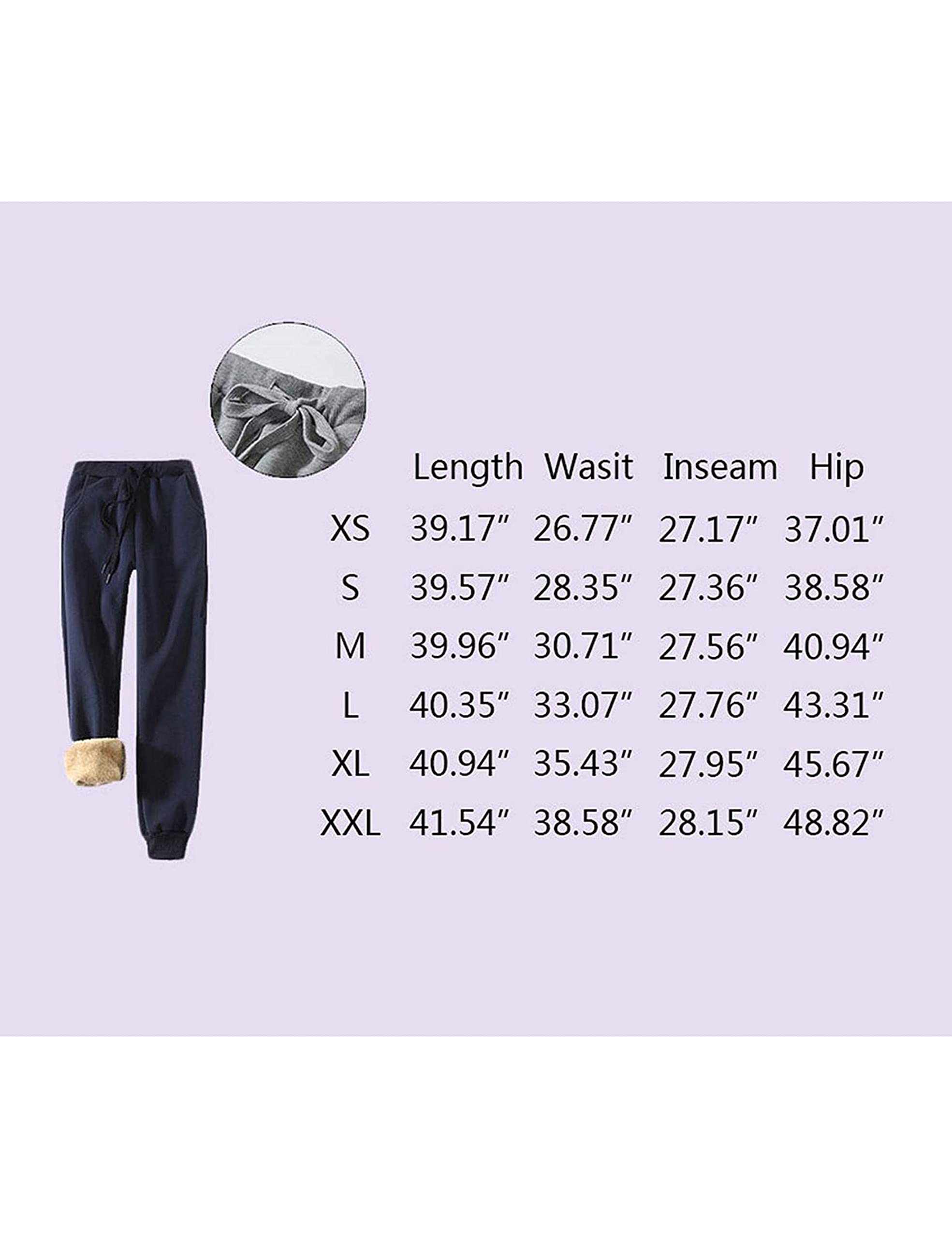Yeokou Women's Warm Sherpa Lined Athletic Sweatpants Jogger Fleece Pants(X-Large, Grey)
