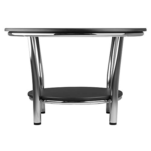 Winsome Maya 18.7 x 29.33 x 29.33-Inch Medium Density Fiber Round Coffee Table, Black (93230)