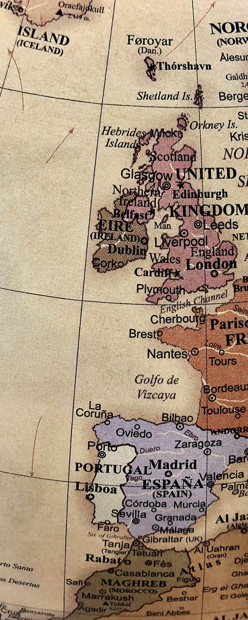 Zoffoli 16" Vasco da Gama Floor Globe (Dark Stand with Apricot Ocean)