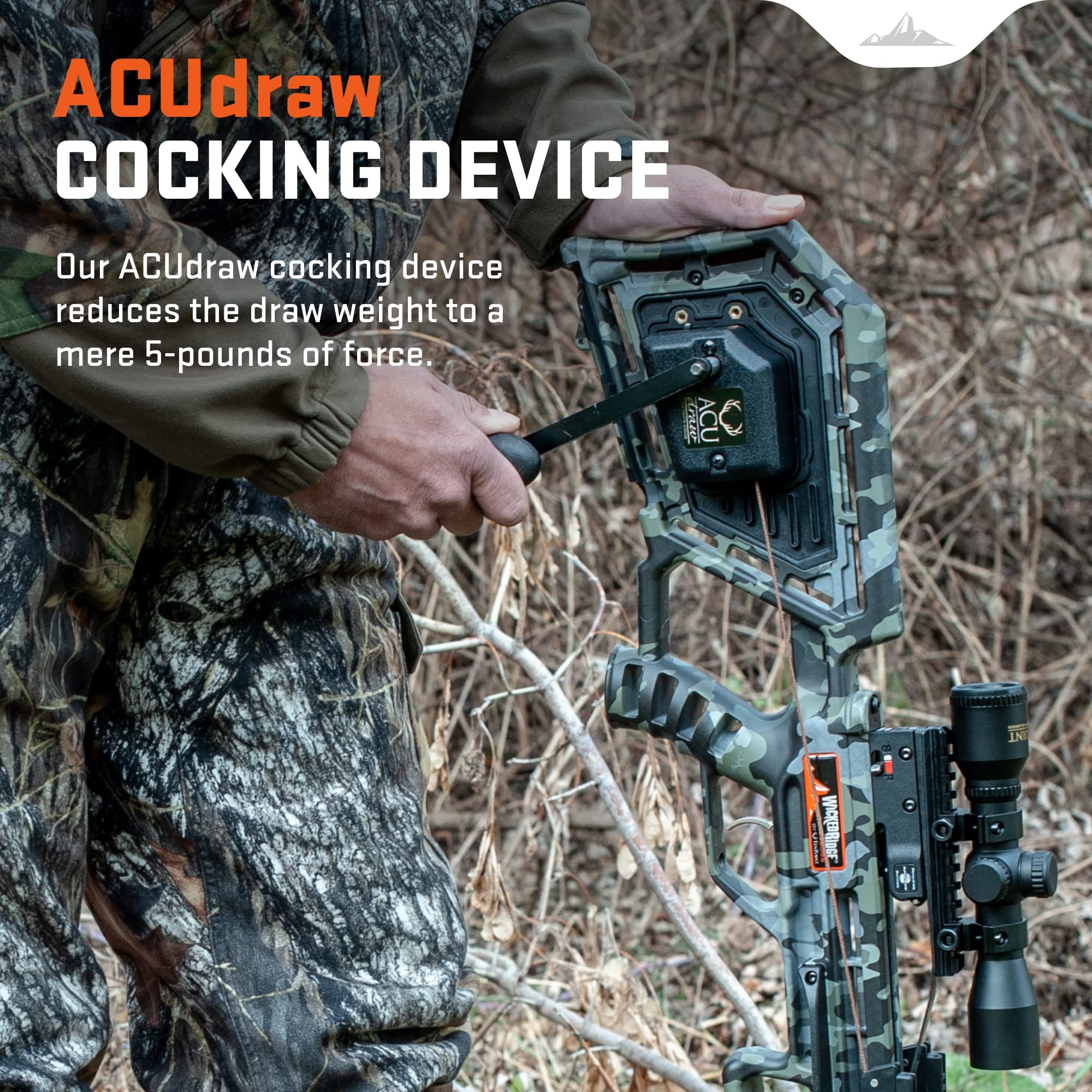 Wicked Ridge by TenPoint NXT 400 Hunting Crossbow Package with ACUdraw and Pro-View Scope, Peak Camo