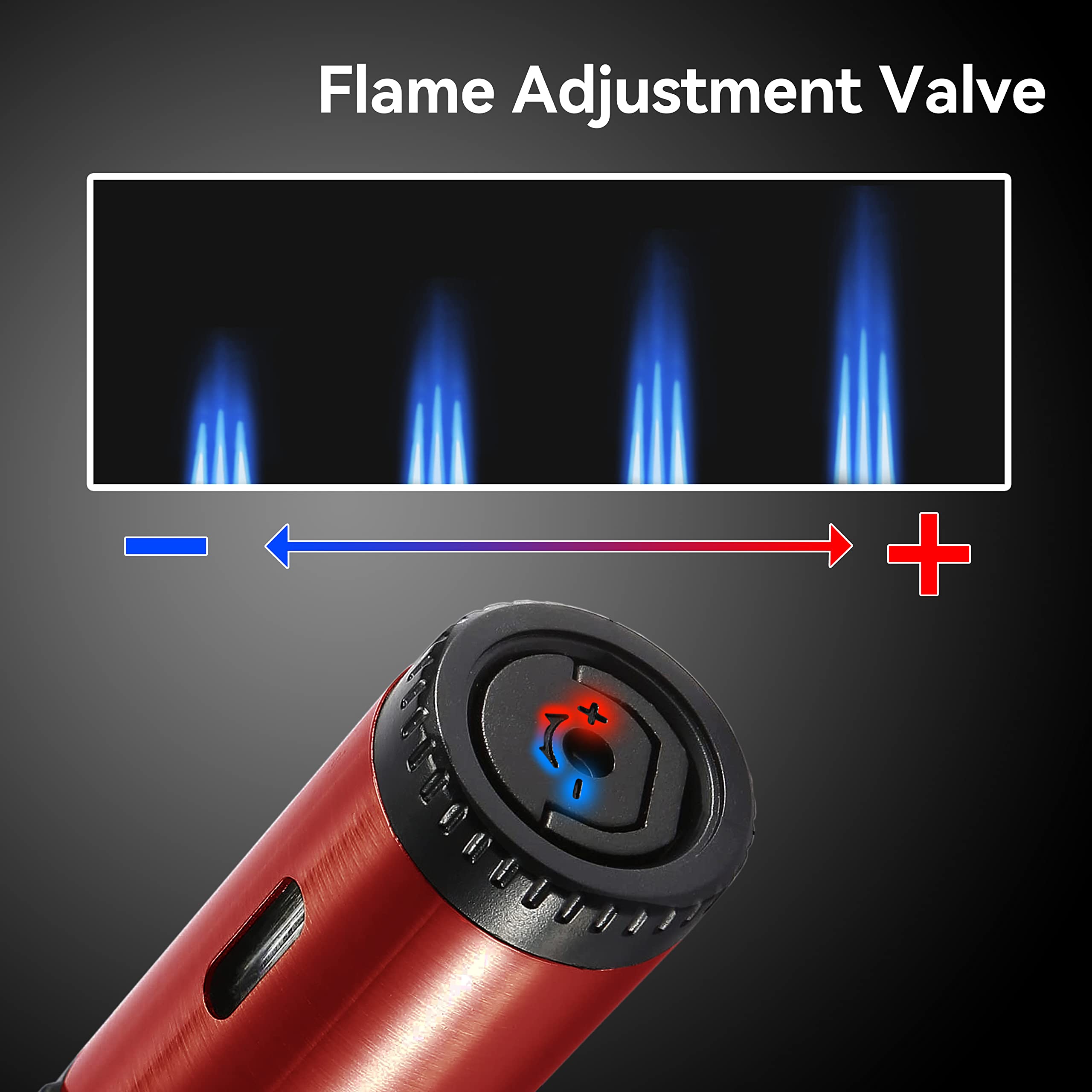 Zoocura Torch Lighter 2 Pack Triple Jet Flame Torch Butane Lighter Refillable Gas Torch Lighters Windproof Lighter Adjustable Pocket Lighter Gift for Men BBQ Kitchen Fireplace Candle(No Gas)