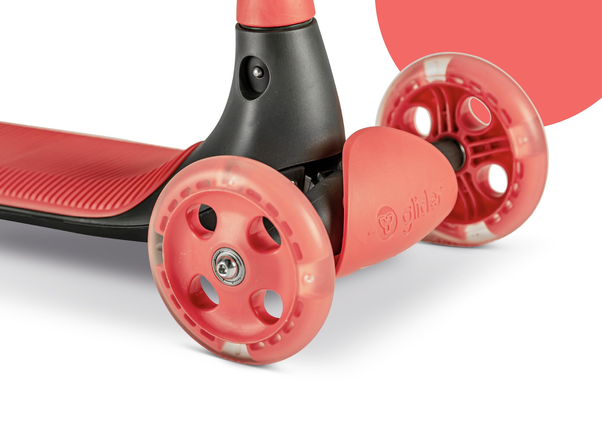 Yvolution Y Glider Kiwi | Three Wheel Kick Scooter for Kids with LED Wheels for Children Age 3+ Years Old(Red 2)