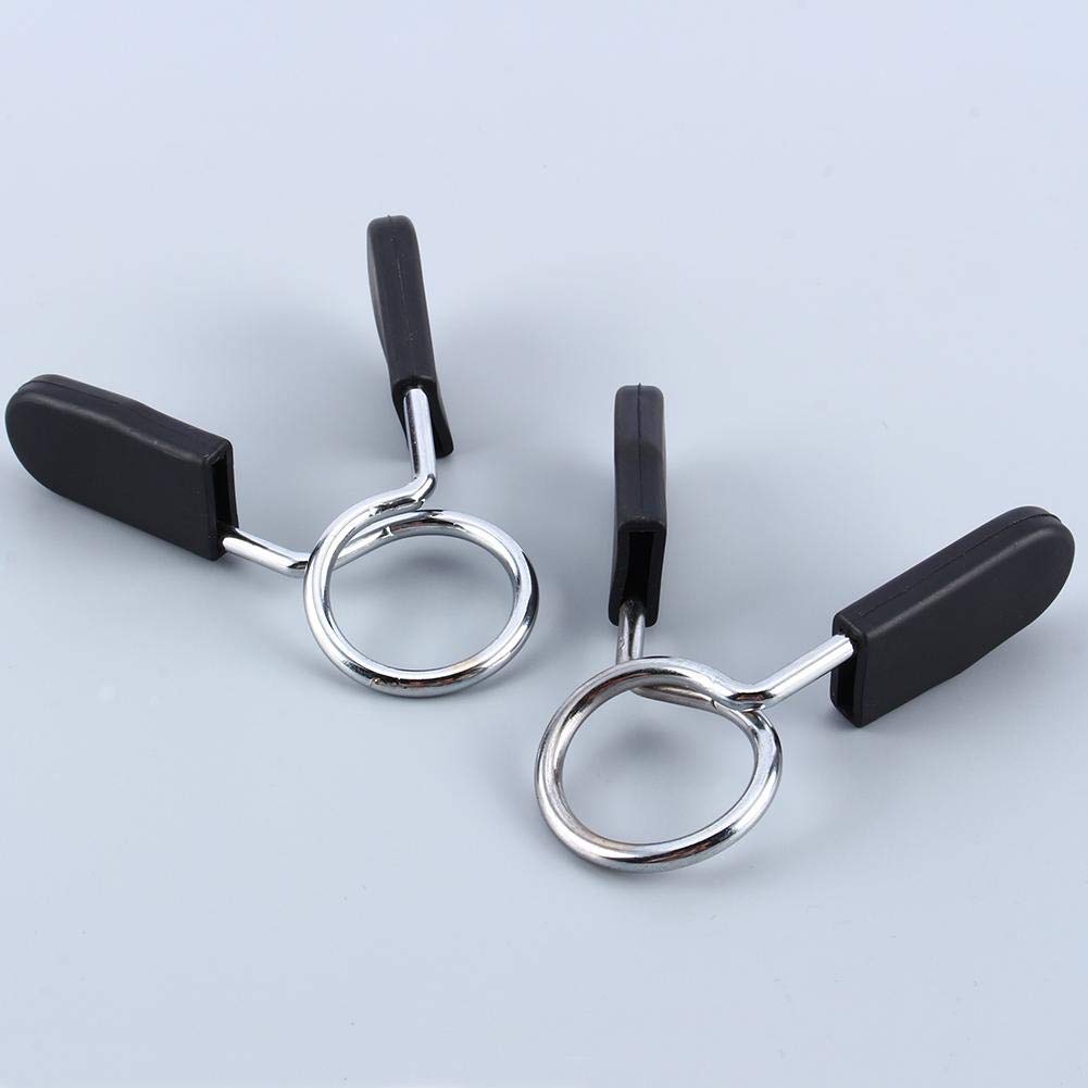 VGEBY1 Barbell Spring Collar Clip, 2Pcs Standard 25mm Clamp Spring Collars Yoga Training Accessory