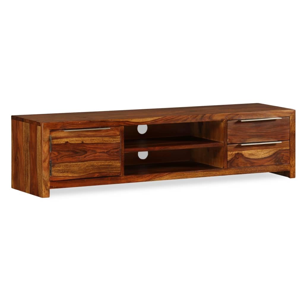 THYUOVAI TV Cabinet,Sideboard Lowboard Media Console Cabinet HiFi Cabinet Tv Table Suitable for Living Room,Bedroom,Closet,Hallway,Foyer,Office Solid Sheesham Wood 47.2"x11.8"x11.8"