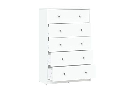 Tvilum Portland 5 Drawer Chest - White
