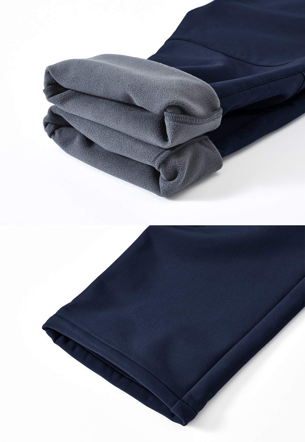 YSENTO Men's Mountain Cargo Insulated Pants Waterproof Hiking Camping Fishing Climbing Quick Dry Pants Navy Size 34