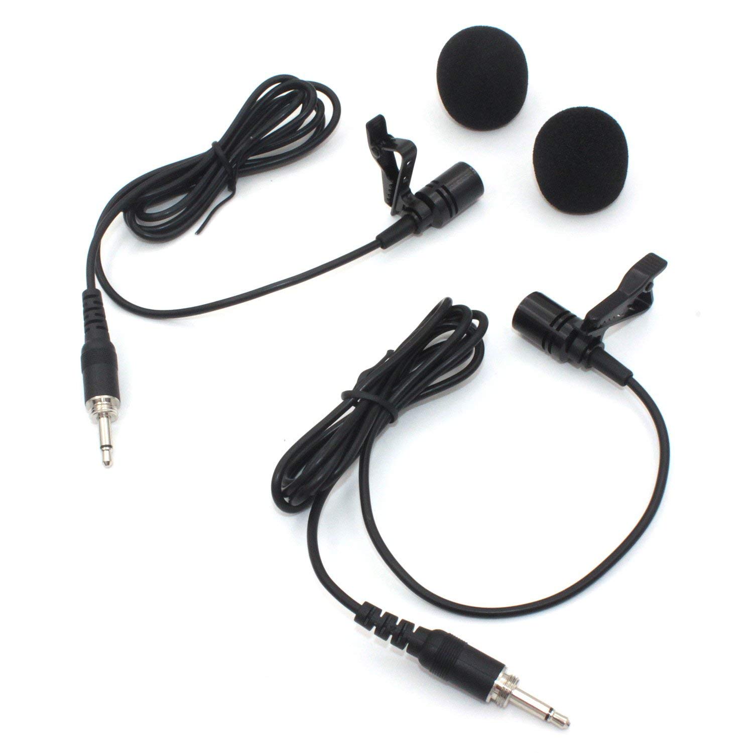 ZRAMO Metal 3.5mm Mono Screw Hands-free Lavalier Microphone w/Outside Screw Connector for Sennheiser Wireless Transmitter- Noise Cancelling Condenser Mic, Clear Voice (2X Lapel Microphone)