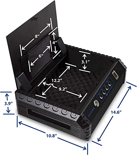 Viking Security Safe VS-37PZ Two Gun Safe with FBI Certified Fingerprint Safe Biometric Safe Sensor & Keypad 2 Handgun Capacity Pistol Safe