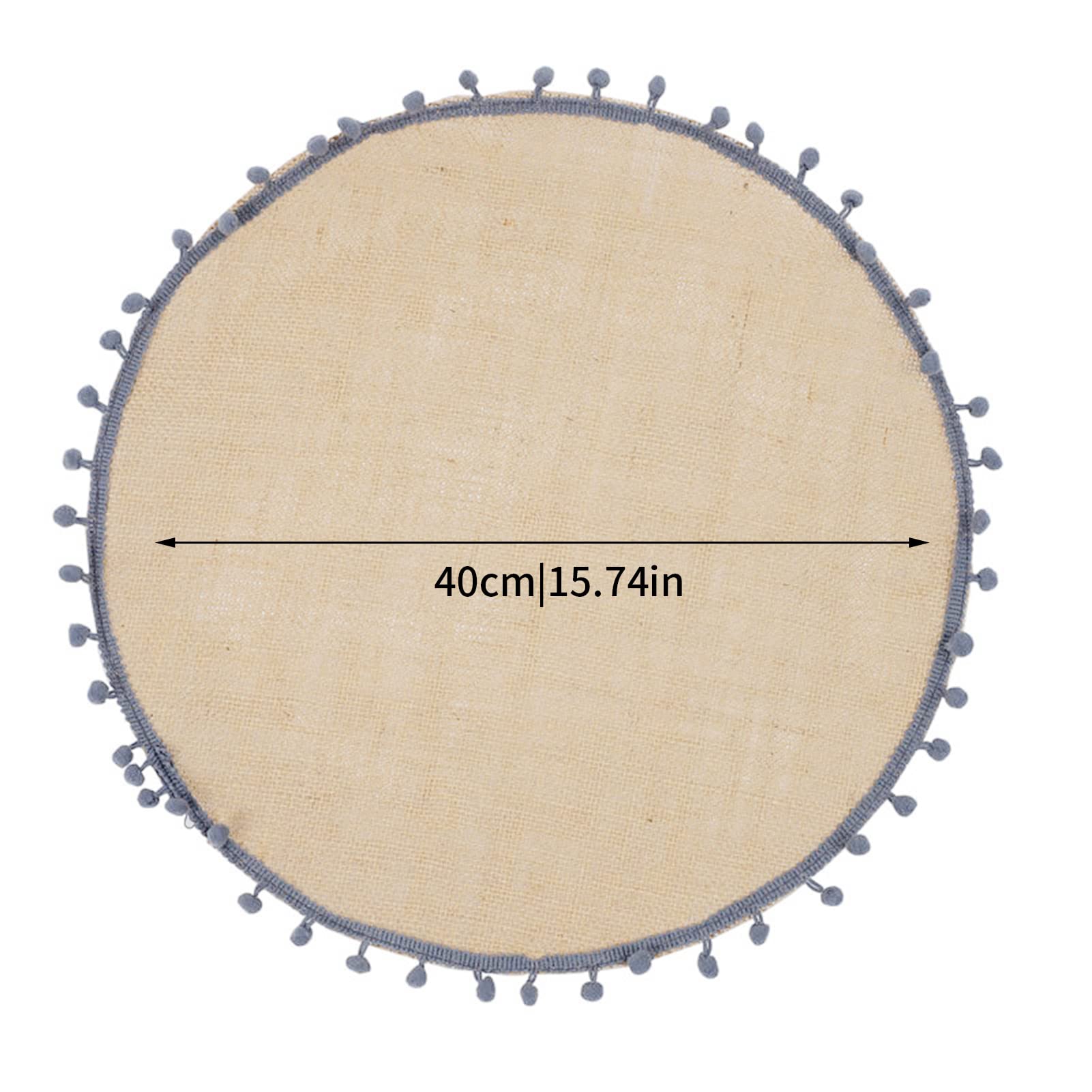 Table Placemat | Waterproof Round Jute Table Placemats for Dish - Decorative Kitchen Place Mat Heat Insulation for Banquet Wedding Dining Table Home Restaurant Sacli