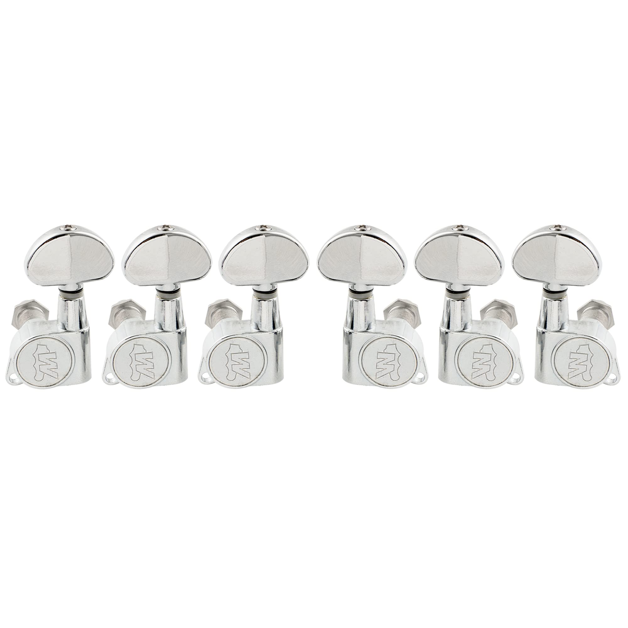 Wilkinson 3R3L E-Z-LOK Guitar Tuners Machine Heads Tuning Pegs Keys Set for Electric or Acoustic Guitar, Chrome