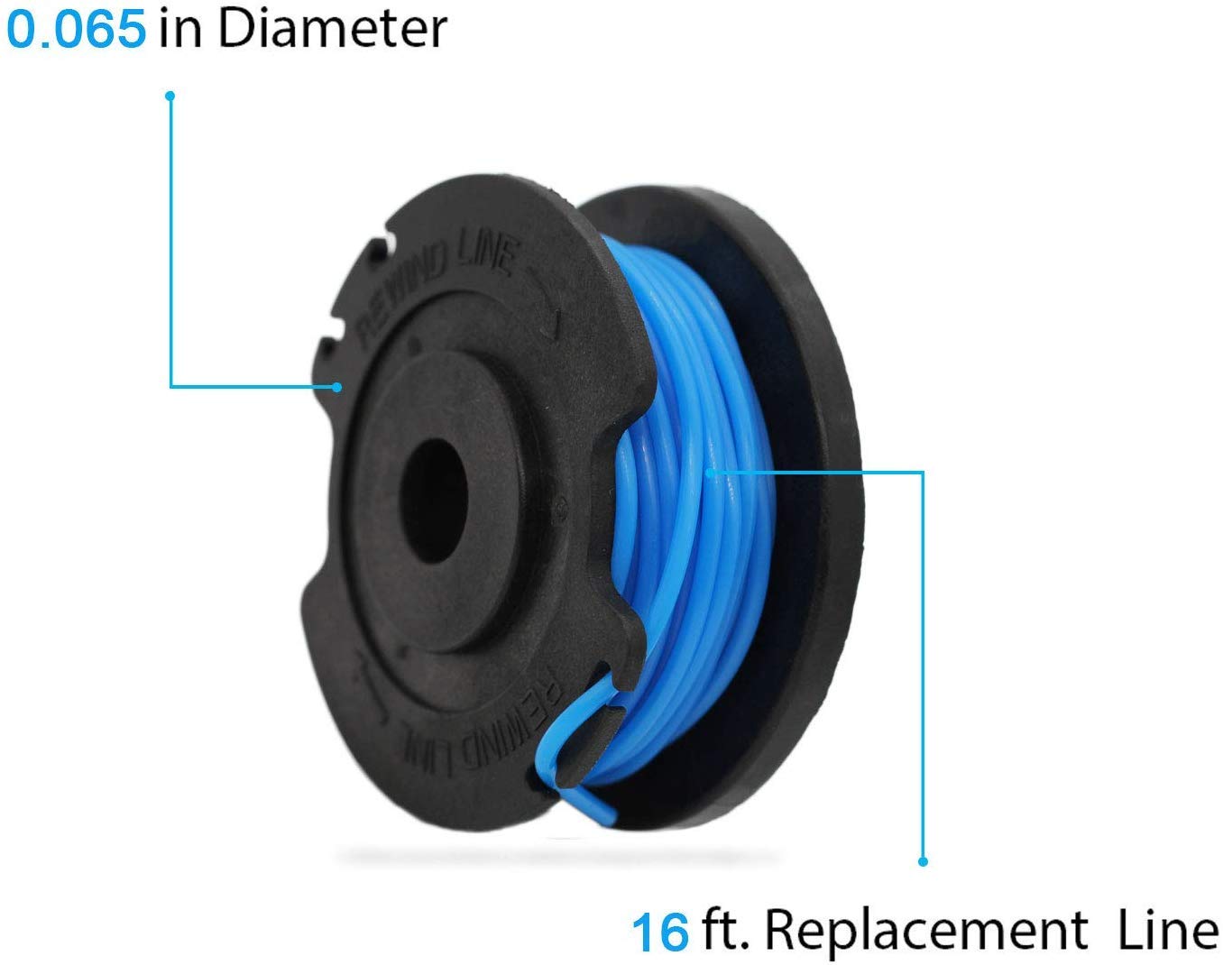 YUEFENG 8 Pack String Trimmer Replacement Spools 29252 Compatible with Greenworks 21332 21342 24V 40V 80V Cordless Trimmer with 16ft 0.065β Single Line + 2 Pack Spool Caps (8 Spools, 2 Caps)