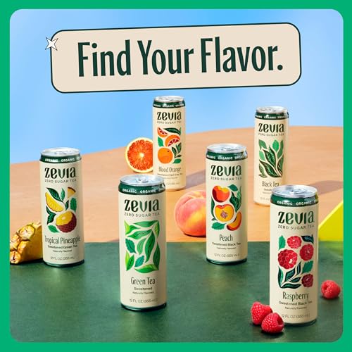 ZEVIA Organic Sweetened Blood Orange Black Tea, 12 FZ