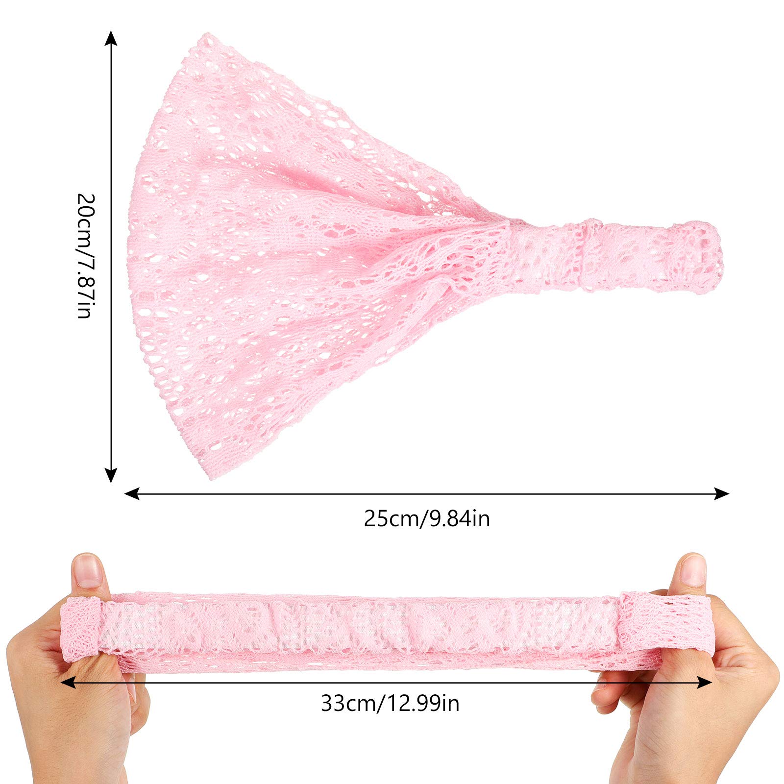 WILLBOND 10 Pieces Lace Elastic Headwrap Lace Elastic Headbands Boho Bandana Bohemian Headband Hair Accessories for Women, 10 Colors