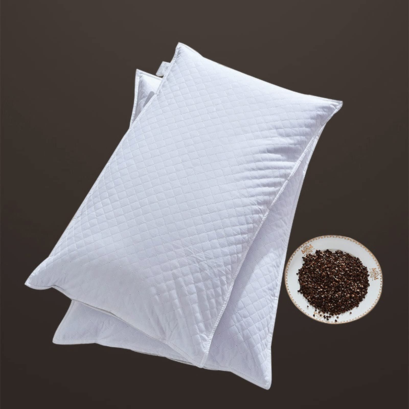 VENYAA Lumbar Support Pillow Bedding Pillow Neck Protection Pillows Geometric Plaid Shaped Buckwheat Husk Filling Cushion for Home/Office Nap Sleeping