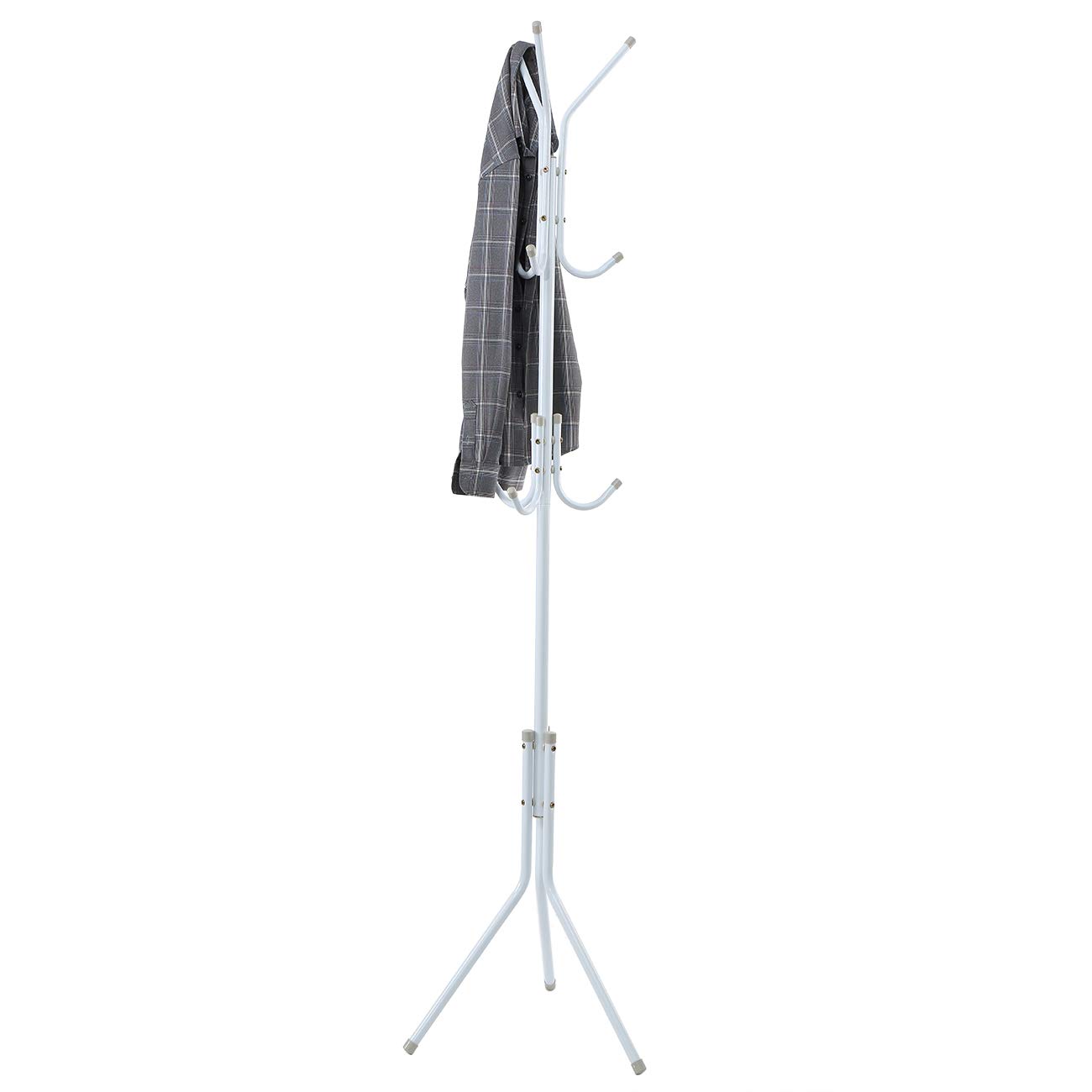 Yunge 3 Tiers Stylish-Standing Coat Rack, Coat Tree Hat Hanger Holder 9 Hooks for Jacket Winter Scarf Umbrella Practical Tree Stand Metal Organizer, White