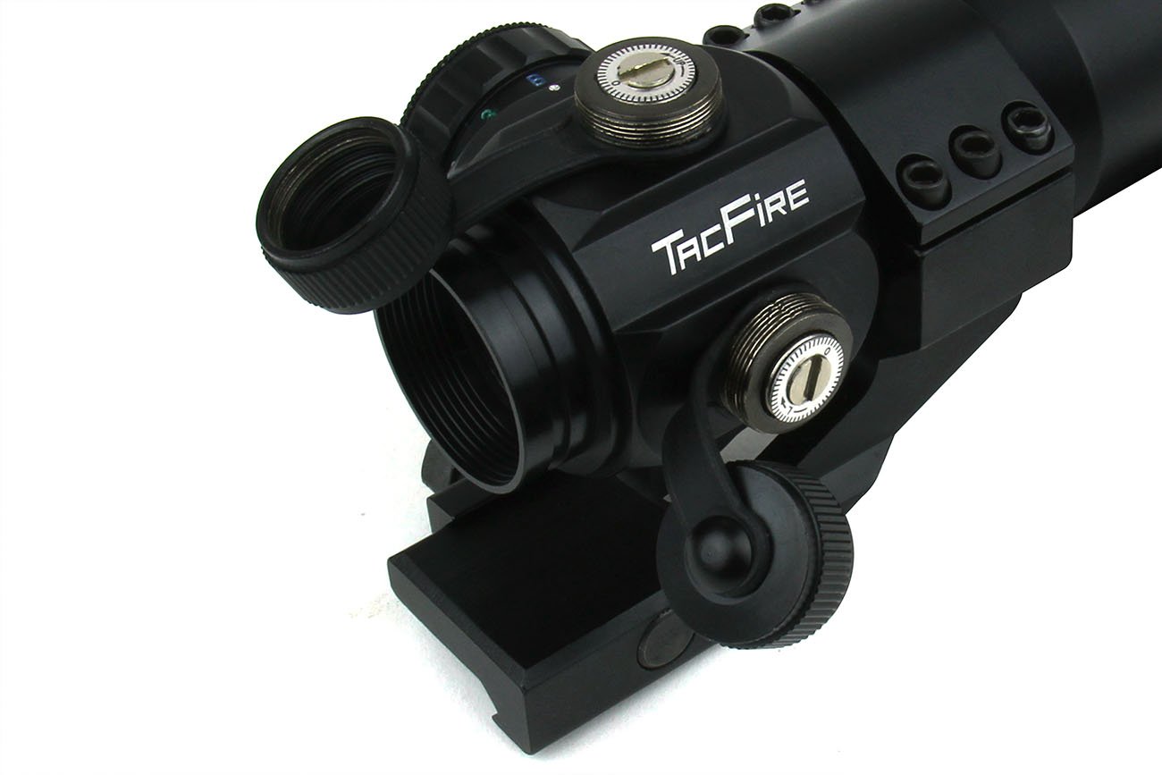 TacFire 1 x 30mm Tactical Dot Rifle Scope Sight with Cantilever Weaver Mount, Red/Green