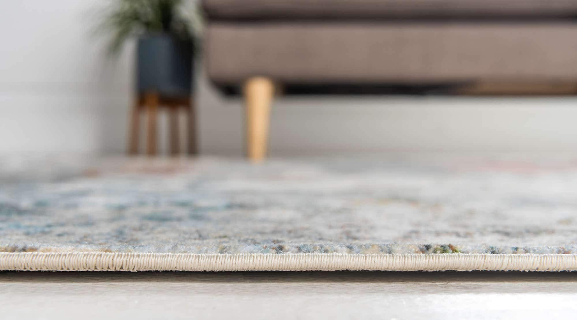 Unique Loom Baracoa Collection Area Rug - Panamericana (5' 5" x 8' Rectangle, Cream/ Blue)