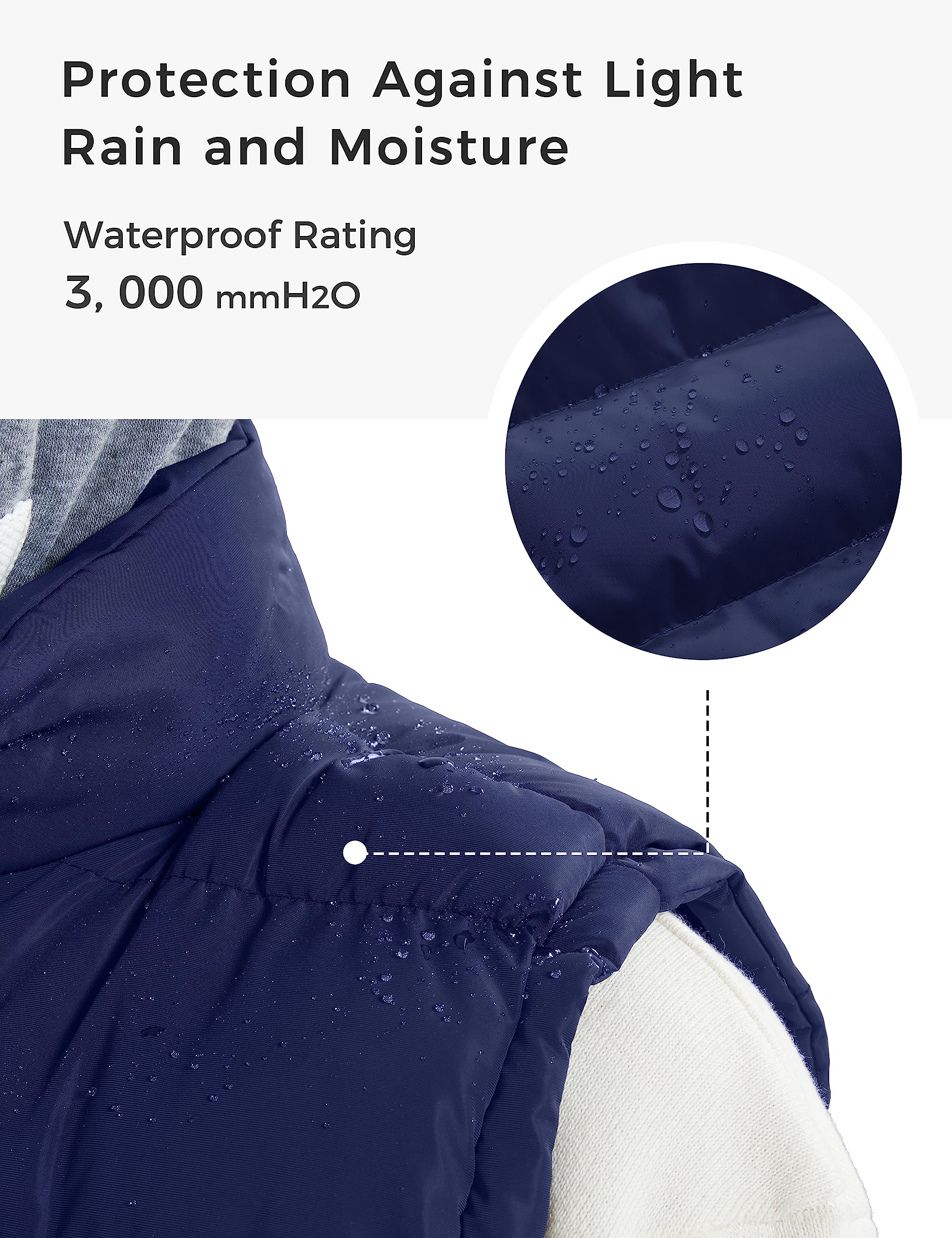 ZSHOW Men's Hooded Winter Vest Warm Padded Puffer Vest Jacket(White,2XL)