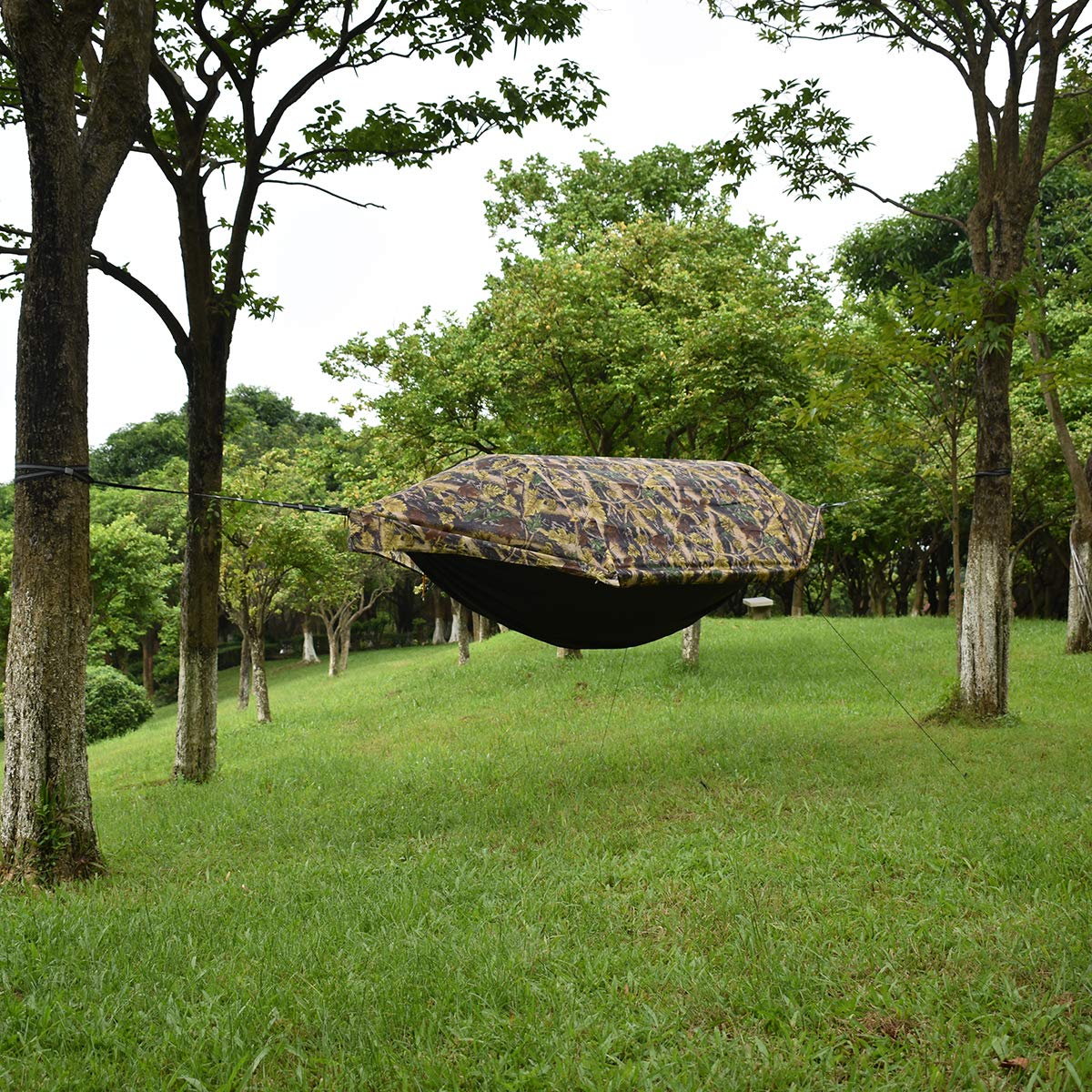 WintMing Camping Hammock with Mosquito Net 9.5 x 4.6ft Double Hammock with Tree Straps Carabiners Lightweight Portable for Travel Backpacking Outdoor