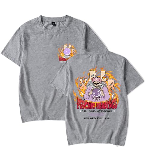 YQPTZJBE XPLR Psychic Reading Hell Week Merch Halloween Cosplay T-Shirt Women/Men Tshirt Summer Tee (Grey,x_l)