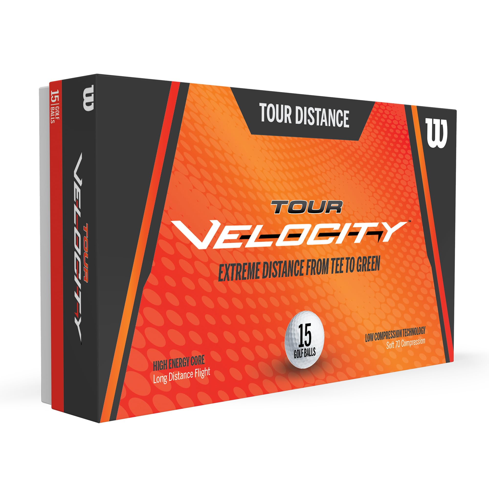 WILSON Sporting Goods Tour Velocity Distance 15-Ball Pack, White