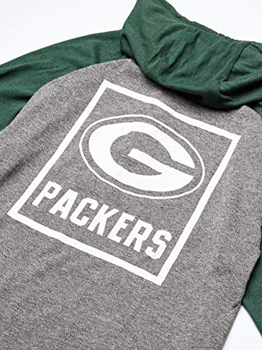 Ultra Game NFL Green Bay Packers Mens Fleece Hoodie Pullover Sweatshirt Henley, Team Color, X-Large