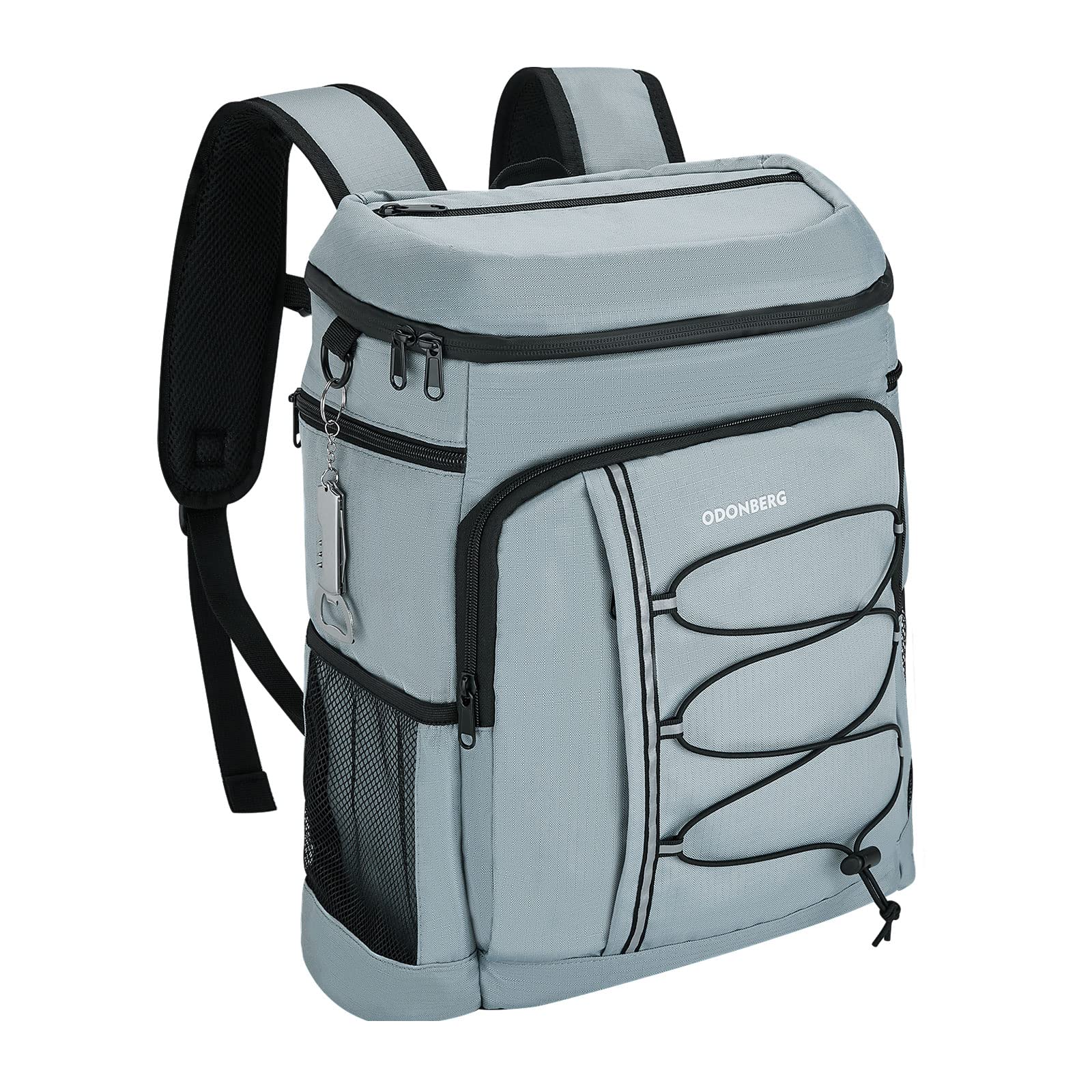 TINGCHUAN Cooler Backpack, 35 Can Backpack Cooler Leak Proof, Insulated Soft Cooler Pack, Camping Cooler, Beach Cooler, Freezer Backpack, Lightweight Travel Cooler Lunch Backpack (Gray-1)