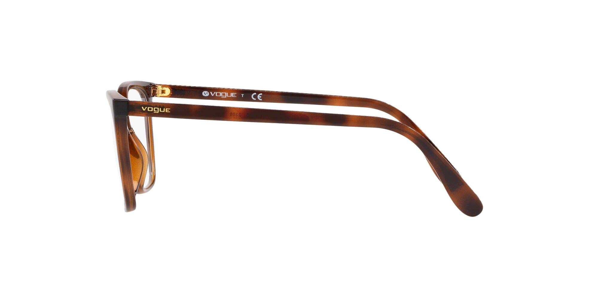 Vogue Eyewear Women's Vo5260 Rectangular Prescription Eyeglass Frames, Top Dark Havana/Light Brown/Demo Lens, 53 mm