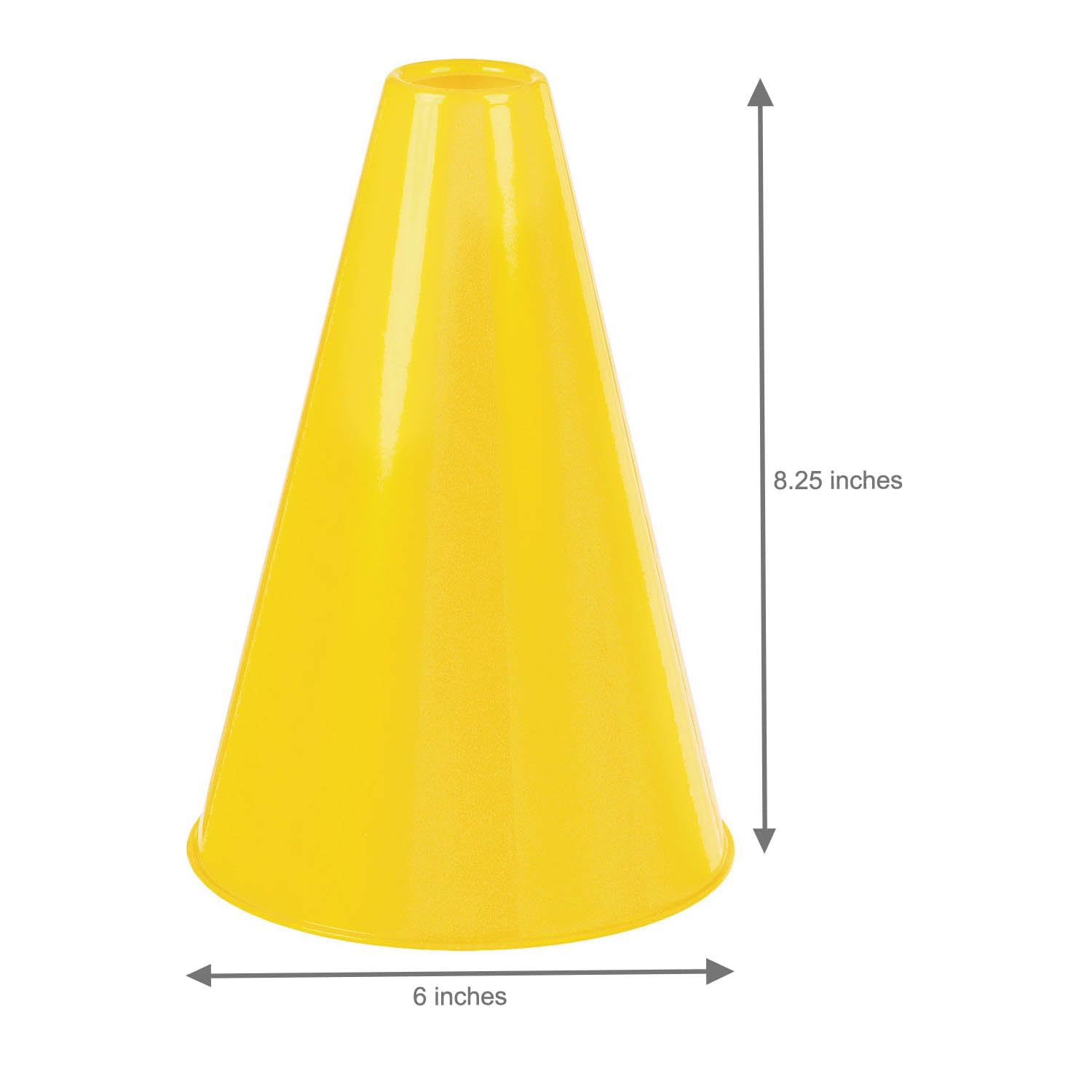 Yellow Plastic Megaphone (8.25" x 6") β 1 Pc - Eco-Friendly & Lightweight Design - Ideal For Sports Events, Parties & Cheerleading
