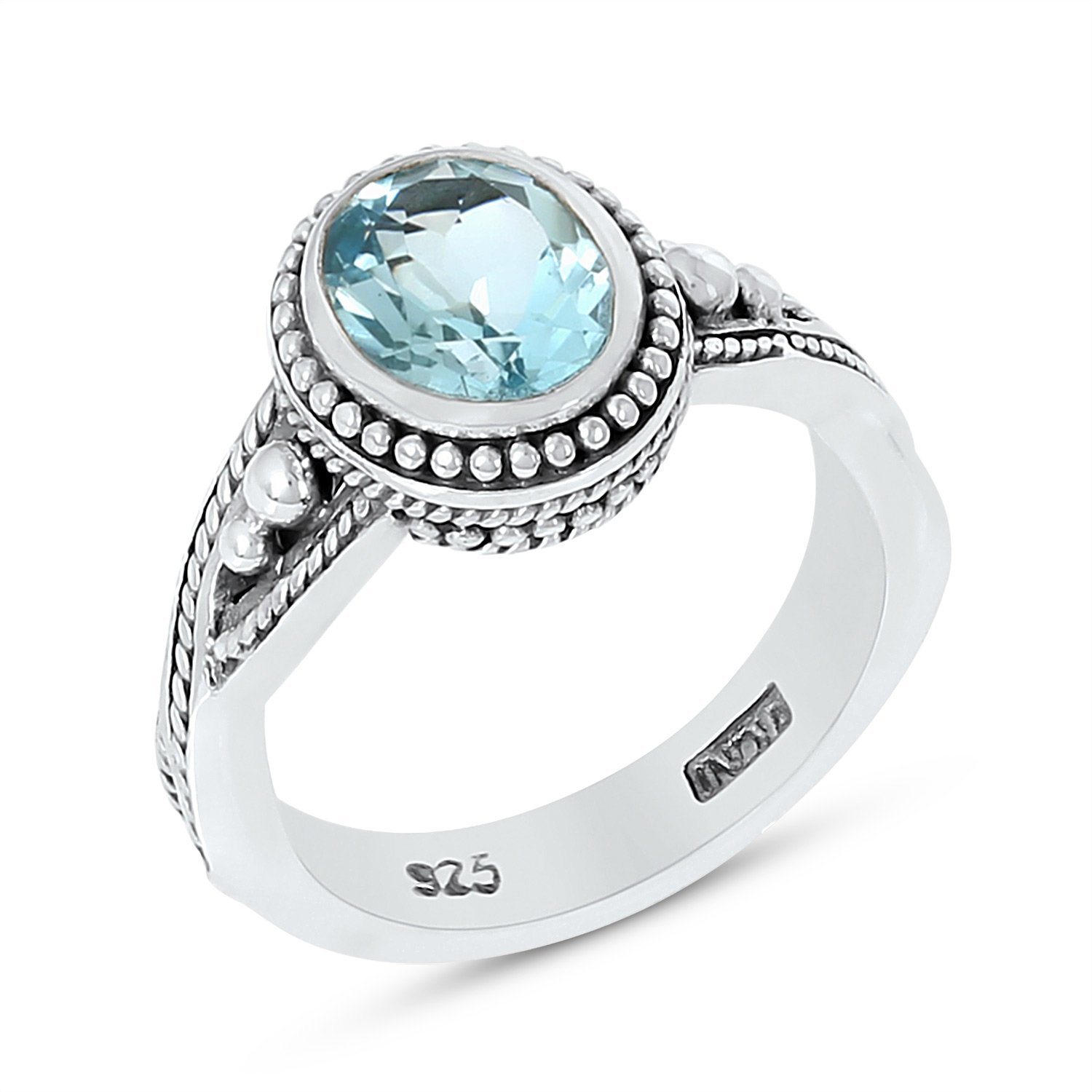 Stellar Designs Genuine Blue Topaz rings in .925 Sterling Silver