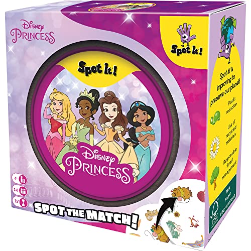 Zygomatic Spot It! Disney Princess Card Game | Fast-Paced Symbol Matching Observation Game | Visual Game | Fun Family Game for Kids and Adults | Age 4+ | 2-8 Players | Avg. Playtime 15 Mins | Made
