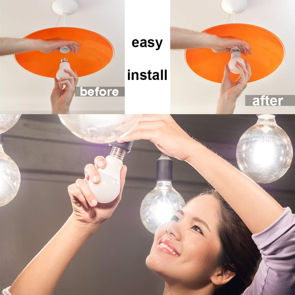 WTL LED Light Bulbs, 4 Pack A21 150-200W Equivalent(20W) Light Bulb, 2200LM High Lumens, 5000K Daylight White Non-dimmable E26 Medium Base LED Bulb for Living Room