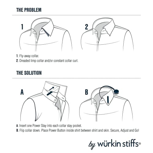 Würkin Stiffs Assorted Power Stays Magnet Collar Stay Travel Set | Black Leather Wallet Case | Gift for Men | Seen on Shark Tank