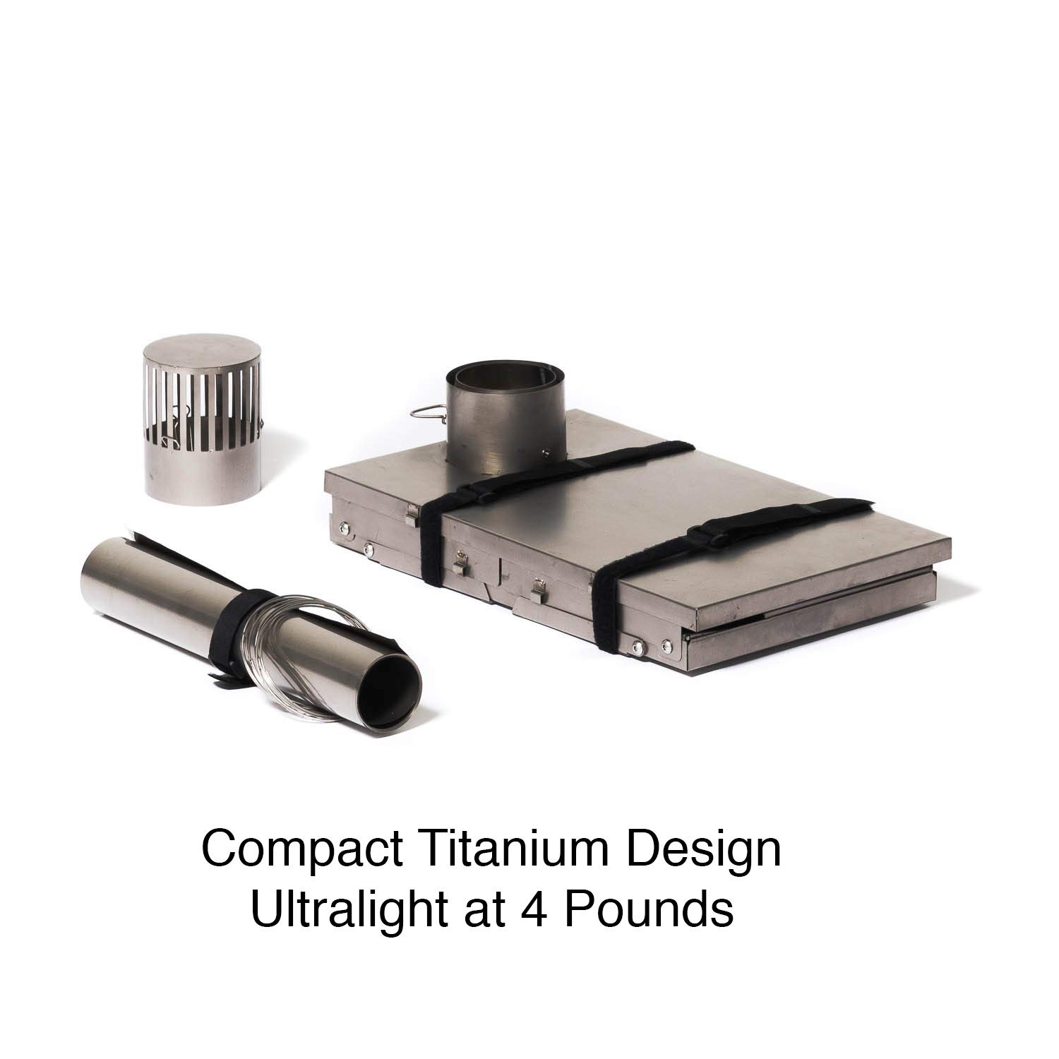 Winnerwell Fastfold Titanium Tent Stove | Ultralight 4 Pound Titanium Wood Burning Stove for Tents and Shelters | Includes Chimney Pipe | Functions as Ultralight Firepan