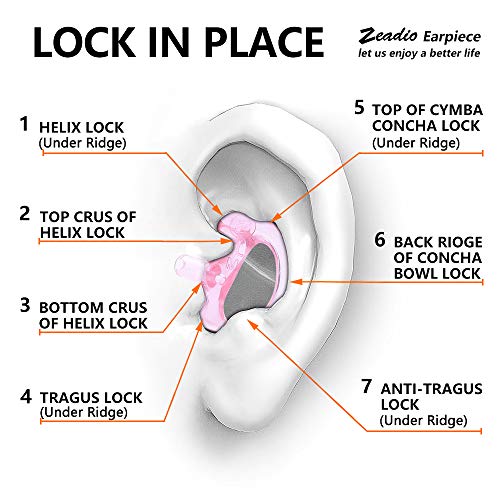 Zeadio [8 Pair] Radio Earpiece, Earmould Earbud Earplug Replacement for Two-Way Radio Coil Tube Audio Kits - Pink