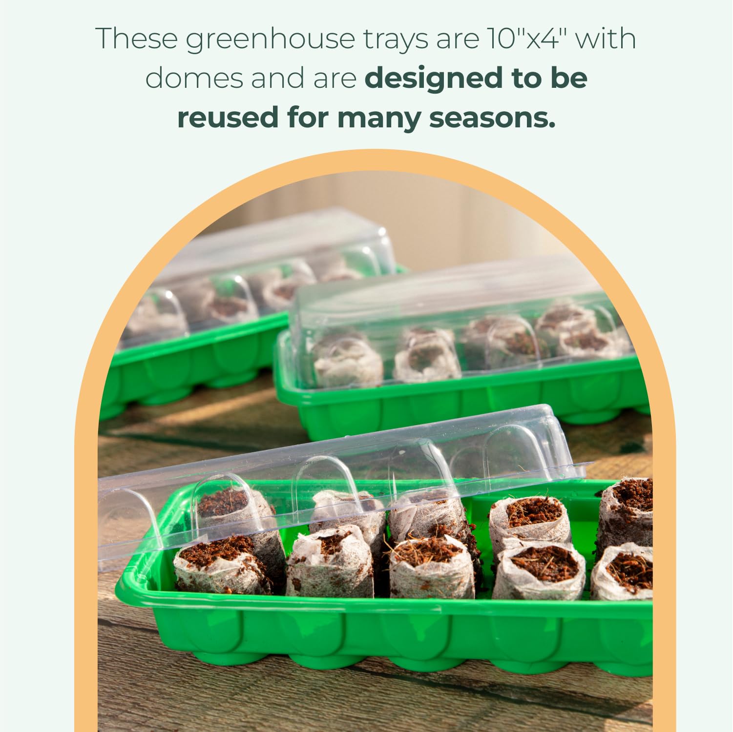 Window Garden Mini Greenhouse Seed Starter Kit β Reusable Seedling Trays - Indoor Germination Tray with Humidity Dome and Soil Pods - Windowsill Seeds Germinator - 30 Cells Starting Trays, 3 Pack