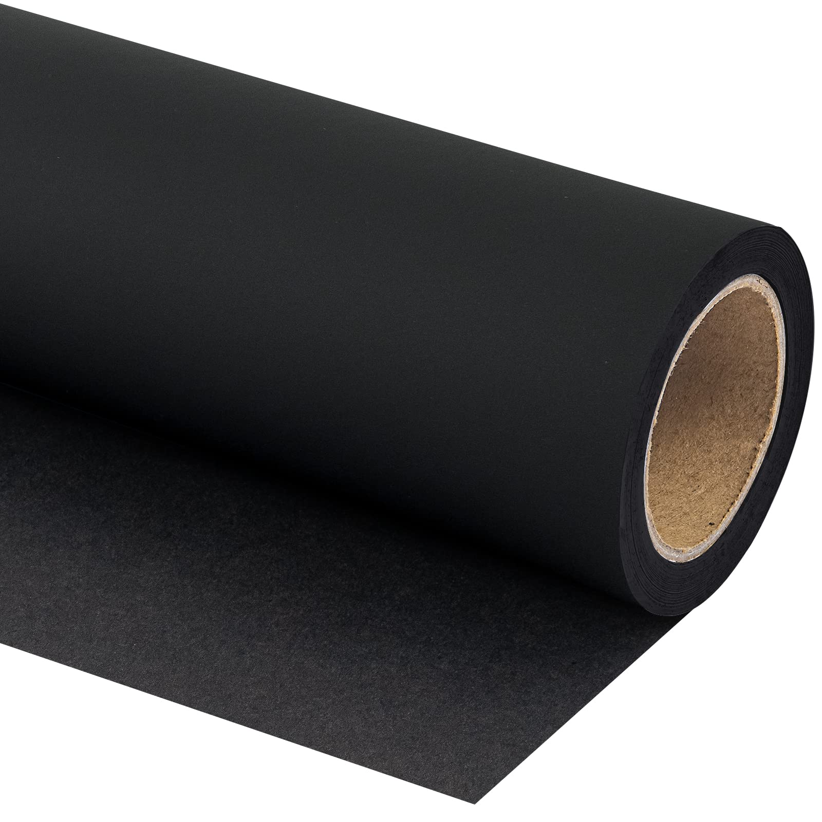 WRAPAHOLIC Black Wrapping Paper Roll - Mini Roll Silky Touch - 17 Inch X 16.5 Feet - Soild Color Design Perfect for Birthday, Holiday, Wedding, Baby Shower