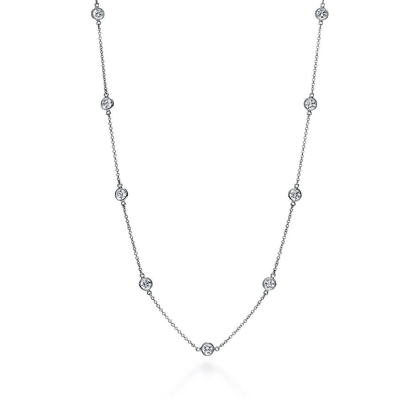 Sterling Silver Round Cubic Zirconia Station Necklace 18"-30" (16)