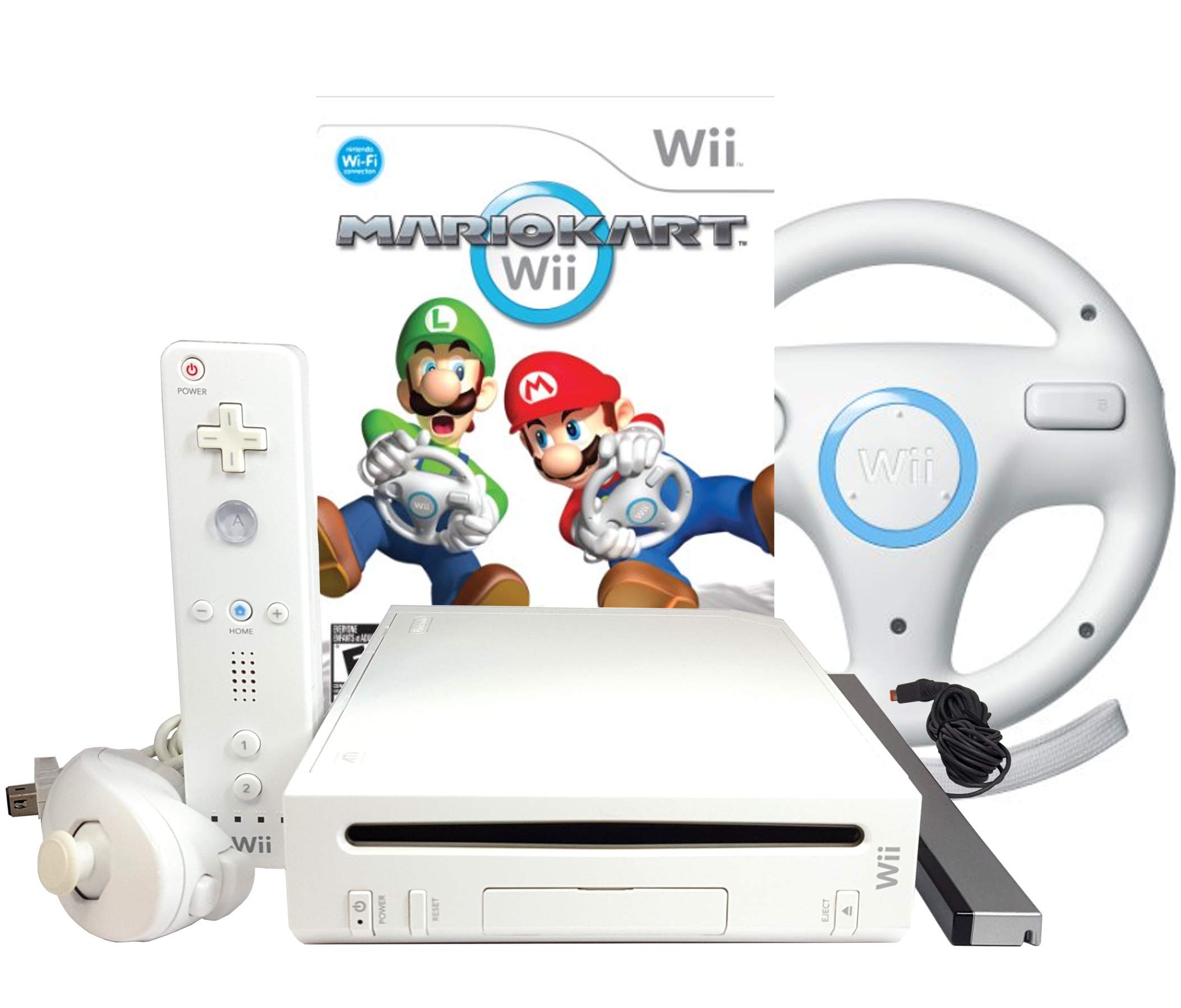 Wii Console with Mario Kart Wii Bundle - White