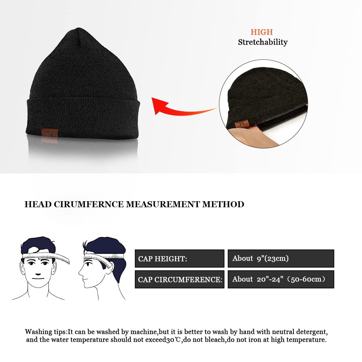 Winter Knit Beanie Hat Gloves and Scarf Set, Fleece Lined Skull Cap Warm Sccarf Touch Screen Gloves for Man Women (Dark Grey)