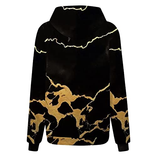 Women's Fashion Loose Casual Daily Long Sleeve Gradient Patchwork Top 719 Black
